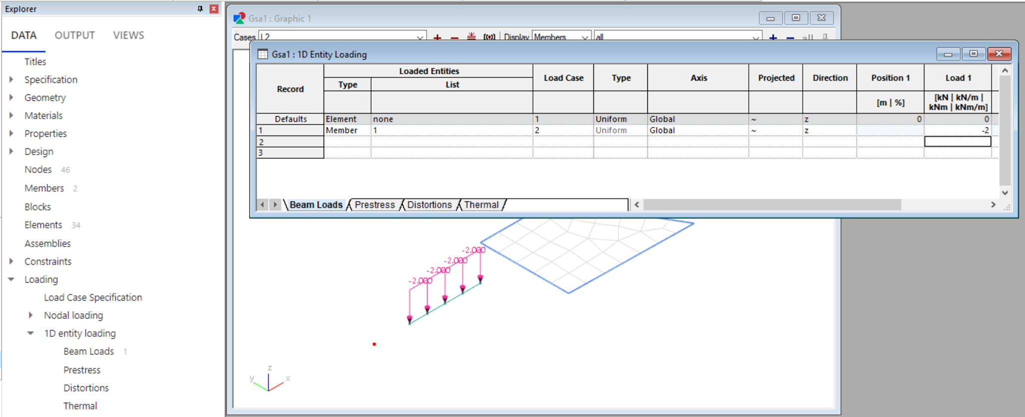 Loading | Oasys GSA Documentation