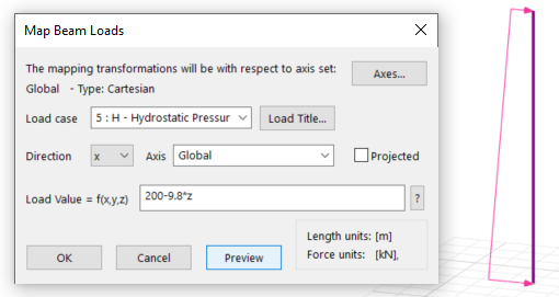 Mapping loads based on equation | Oasys GSA Documentation