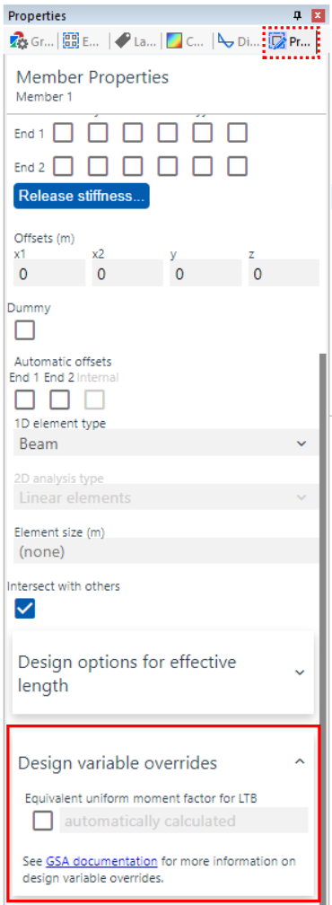 Steel design | Oasys GSA Documentation